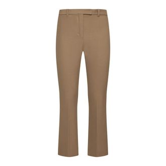 Max Mara Camel Tone Stretch Baumwollmischung Hose - - Trousers - Damen - Braun - L