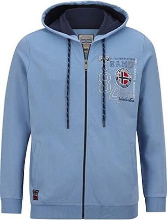 Jan Vanderstorm Homme Veste en Molleton Holvast Bleu, 4XL (XXXXL) - 68/70