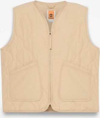 Timberland All Gender Gesteppte Weste in Beige, Beige, Gr&ouml;&szlig;e