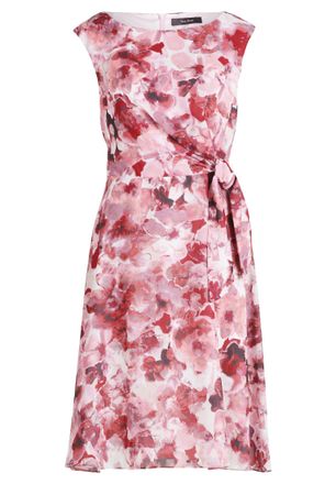 Vera Mont Damen Cocktailkleid mit Bindeg&uuml;rtel 46, Dark Red/Red