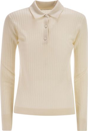 Max Mara Mxpgitano Polo En Maille C&ocirc;tel&eacute;e En Cachemire Et Soie