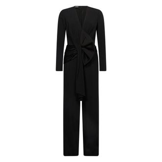 Alberta Ferretti Kompletter eleganter Ganzanzug mit G&uuml;rtel - - Jumpsuits & Playsuits - Damen - Schwarzk - L