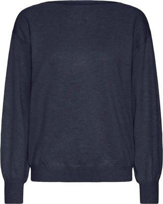 Ichi Ichi, Femme, Pulls, Bleu, Taille: 36 FR Tricot ras du cou