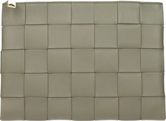 Bottega Veneta Cassette Pochette Femmes Cuir Vert/Travertin