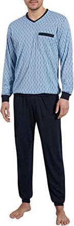 G&ouml;tzburg Pyjama long 2 pi&egrave;ces en coton pour homme, Imprim&eacute; bleu, 58