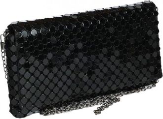 Nyls Cr&eacute;ation Pochette Femme Noire Sequins Sac Soiree Mariage Chic Eleny - Taille unique - Noir