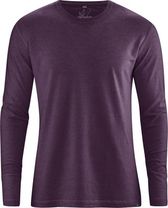 Hempage Hempage Herren vegan Langarmshirt Basic Aubergine Lila