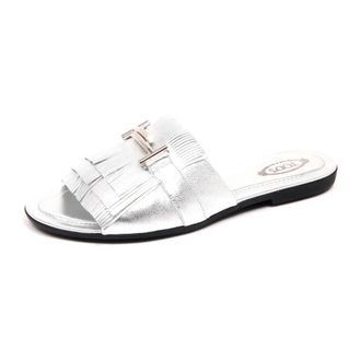 Tod's Silberner Fransensandalenschuh - - Shoes - Damen - Grau - 36 EU