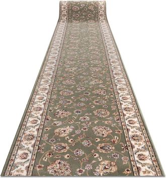 RugsX Rugsx - L&auml;ufer Wolle nain Blumen 7338 51088 gr&uuml;n / beige 100cm green 100x1050 cm