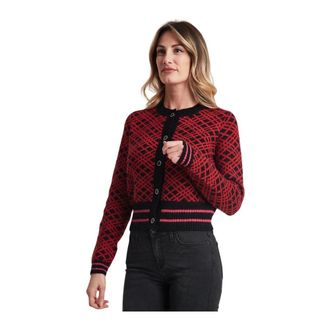 Pinko Jacquard-Cardigan im Ansonica-Stil - - Knitwear - Damen - Rot - S