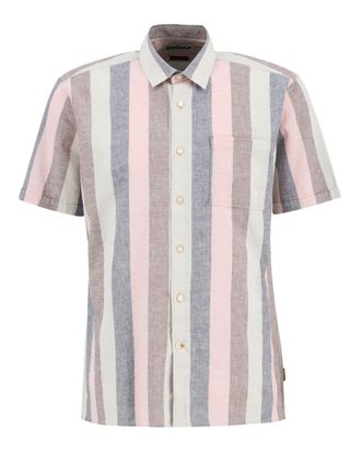 Barbour Kurzarmhemd aus Leinen und Baumwolle mit Streifenmuster, Regular Fit in