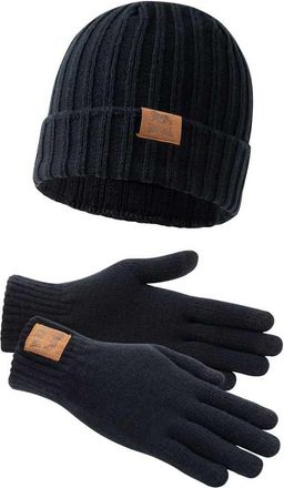 Lonsdale Unisex Mütze und Handschuh Set DEAZLEY Black S/M, 117517