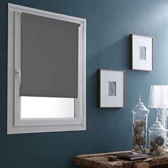 Madéco Verdunklungsrollo Easy Uni Mausgrau - L 35 x H 170 cm - ohne Bohren