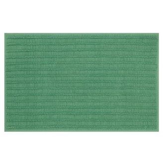 Spirella Badematte Baumwolle ADA 100% Hochwertig - Struktur Schlinge Antirutsch Fußbodenheizung Geeignet Pflegeleicht Schnell Trocknend - Grün - 50 x 80 cm