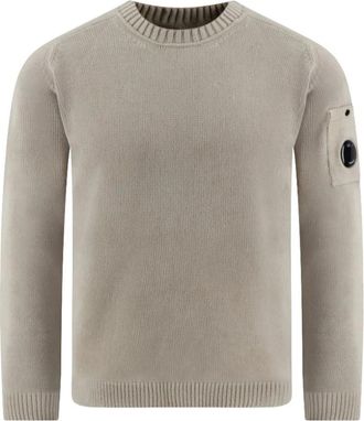 C.P. Company C.p. Company, Homme, Pulls, Beige, Taille: XL Cotton Chenille Crewneck Lens