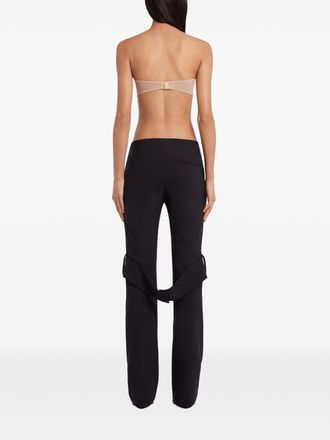 Courr&egrave;ges Two-Tone Stretch Bandeau Top - Black