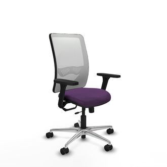 Piqueras y Crespo Atmungsaktiver B&uuml;rostuhl Zulema mit 3D-Armen, h&ouml;henverstellbare Lendenwirbelst&uuml;tze, ausgestattet mit Syncro/Translack und Schneideschaum, Wei&szlig;/Violett