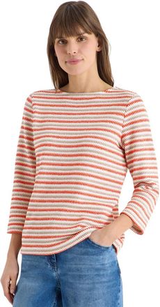 Cecil Gestreiftes Shirt Cherry Tomato orange XXL