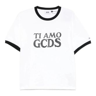 GCDS Wei&szlig;es Klassisches T-Shirt - - Tops - Herren - Wei&szlig; - XS