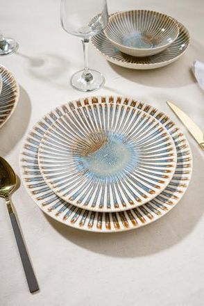 Hermia Elegant 24-Piece Dinner Set, 100% Porcelain | Includes Service Plates, Bowls & Dessert Plates | Dishwasher & Microwave Safe | Perfect for Any Occasion