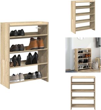 vidaXL Tag&egrave;re &agrave; chaussures ch&ecirc;ne sonoma 60x25x81 cm bois ding&eacute;nierie - &Eacute;tag&egrave;re &agrave; Chaussures - &Eacute;tag&egrave;res &agrave; Chaussures - Rangement De Chaussures - Armoire &agrave;