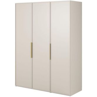 Selsey Frame - Kleiderschrank 3-t&uuml;rig mit langer Kleiderstange und Schubladen, 150 cm, greige - Selsey