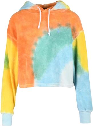 Polo Ralph Lauren Femme, Sweatshirts et sweats &agrave; capuche, Multicolore, Taille: 40 FR Felpa Corta in Spugna