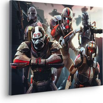 Komar Keilrahmenbild im Echtholzrahmen - Star Wars Bad Batch Ready to Fight - Größe 60 x 40 cm - Bild, Leinwandbild, Kinderzimmer