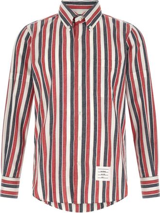 Thom Browne Homme, Chemises, Multicolore, Taille: L Chemise en coton Madras ray&eacute;