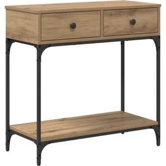 vidaXL Konsolentisch mit Regal Eiche handwerklich 75 x 34.5 x 75 cm Vidaxl