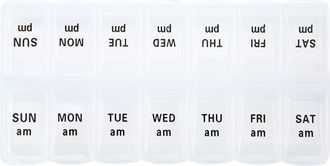 Generic W&ouml;chentlicher Pillendosen-Organizer - tragbare, 7-Tage-Dual-Use-Struktur mit 14 F&auml;chern und sicherer Trennwandanordnung, leichte Reise-Tablettenaufbew