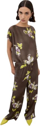 ottod'Ame Femme, Pantalons, Brun, Taille: 42 FR Wide Pantalons