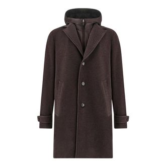 Paul & Shark Manteau droit &agrave; capuche - Homme - Manteaux - Brun - Taille: M
