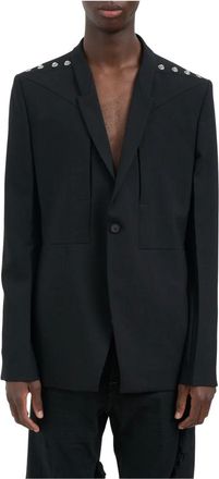 Rick Owens Homme, Vestes, Noir, Taille: XL Fogpocket Soft Soft Blazer