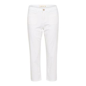 Cream Wei&szlig;e Twill Straight-Leg Hose - - Trousers - Damen - Wei&szlig; - W26