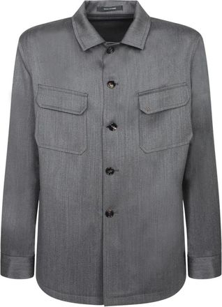 Tagliatore Homme, Vestes, Gris, Taille: XL Wool Overshirt
