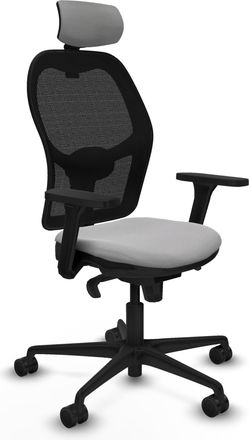 Piqueras y Crespo Arbeitsstuhl mit 3D-Armen, h&ouml;henverstellbarer Lendenwirbelst&uuml;tze und h&ouml;henverstellbarem Kopfteil und Neigungsverstellung, ausgestattet mit 5 Positione