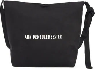 Ann Demeulemeester sac port&eacute; &eacute;paule en coton - Noir