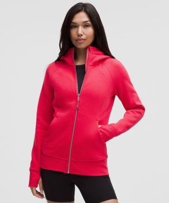 lululemon Sweat &agrave; capuche Scuba zipp&eacute; pour Femmes - Rouge - Taille 16