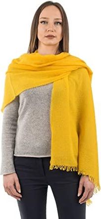 DALLE PIANE CASHMERE Pashmina 100% cachemire - Made in Italy - Femme, Couleur: Jaune, Taille unique