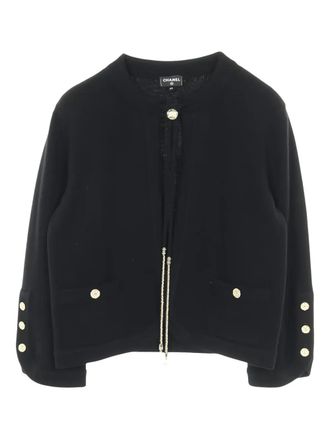 Chanel cardigan &agrave; manches longues (1986-1988) - Noir