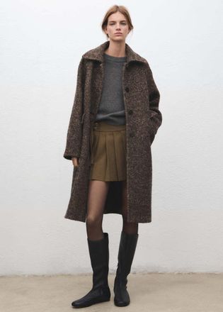 Mango Kurzer Faltenrock mit Schnallen braun - Damen - 32 - MANGO