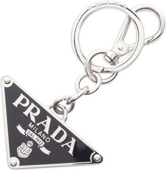 Prada porte-clés à logo triangle (années 2020) - Noir
