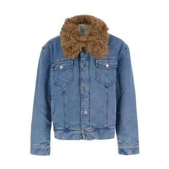 Ami Jeansjacke mit Shearling-Kragen - - Jackets - Herren - Blau - M