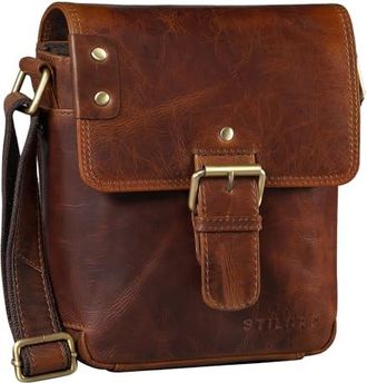 STILORD Alessio Sac Messenger Cuir pour Homme Petit Sac à Bandoulière Vintage Sac dÉpaule 8,4 Pouces Sacoche, Couleur:Florida - Marron