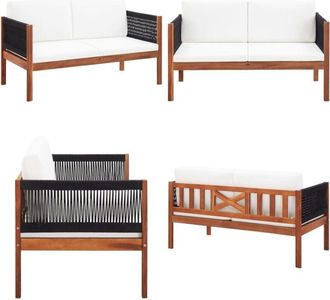 vidaXL Gartensofa 2-Sitzer Massivholz Akazie - Gartensofa - Holzsessel - Outdoor Möbel - Balkonmöbel - Terrassenmöbel - Home & Living