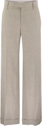 Brunello Cucinelli Femme, Pantalons, Gris, Taille: 40 FR Pantalon ample &eacute;vas&eacute;