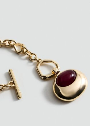 Mango Collier &agrave; maillons et cercle or - Femme - Taille unique - MANGO