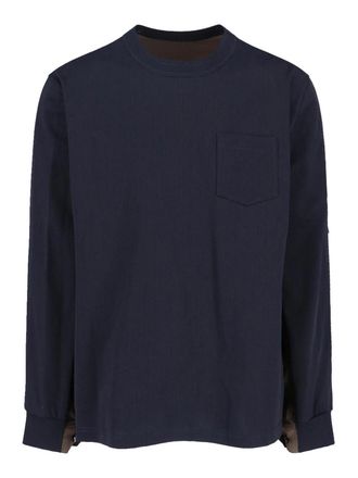 sacai Pull Col Rond - Bleu