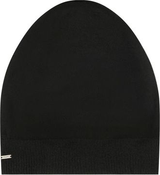 Saint Laurent bonnet à détail côtelé - Noir